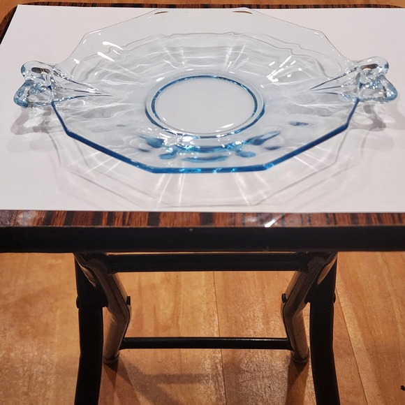 Fostoria | Dining | Vintage Fostoria Glass Blue Fairfax With Bow ...